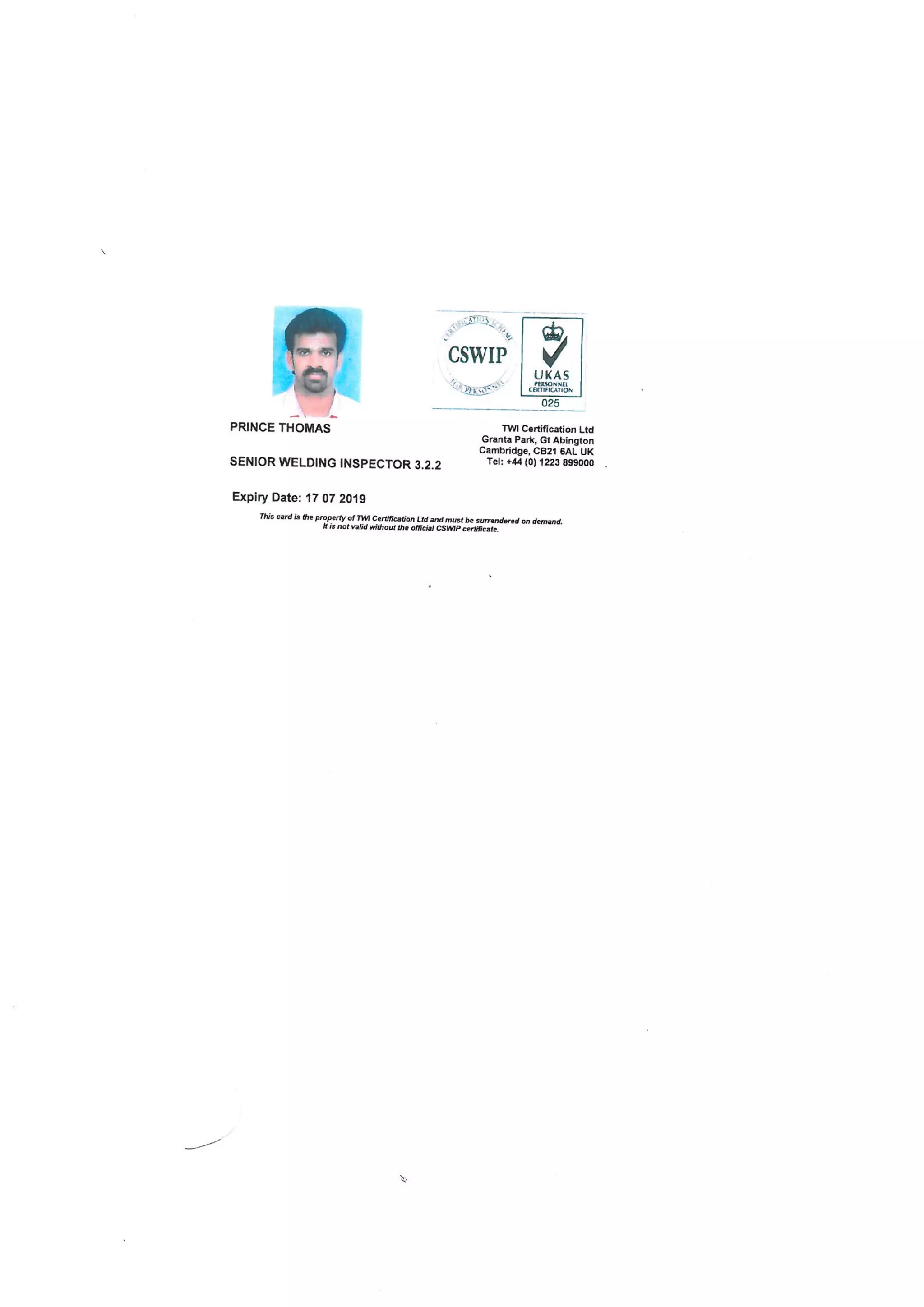 CSWIP,QMS&NDT CERTIFICATES | PDF