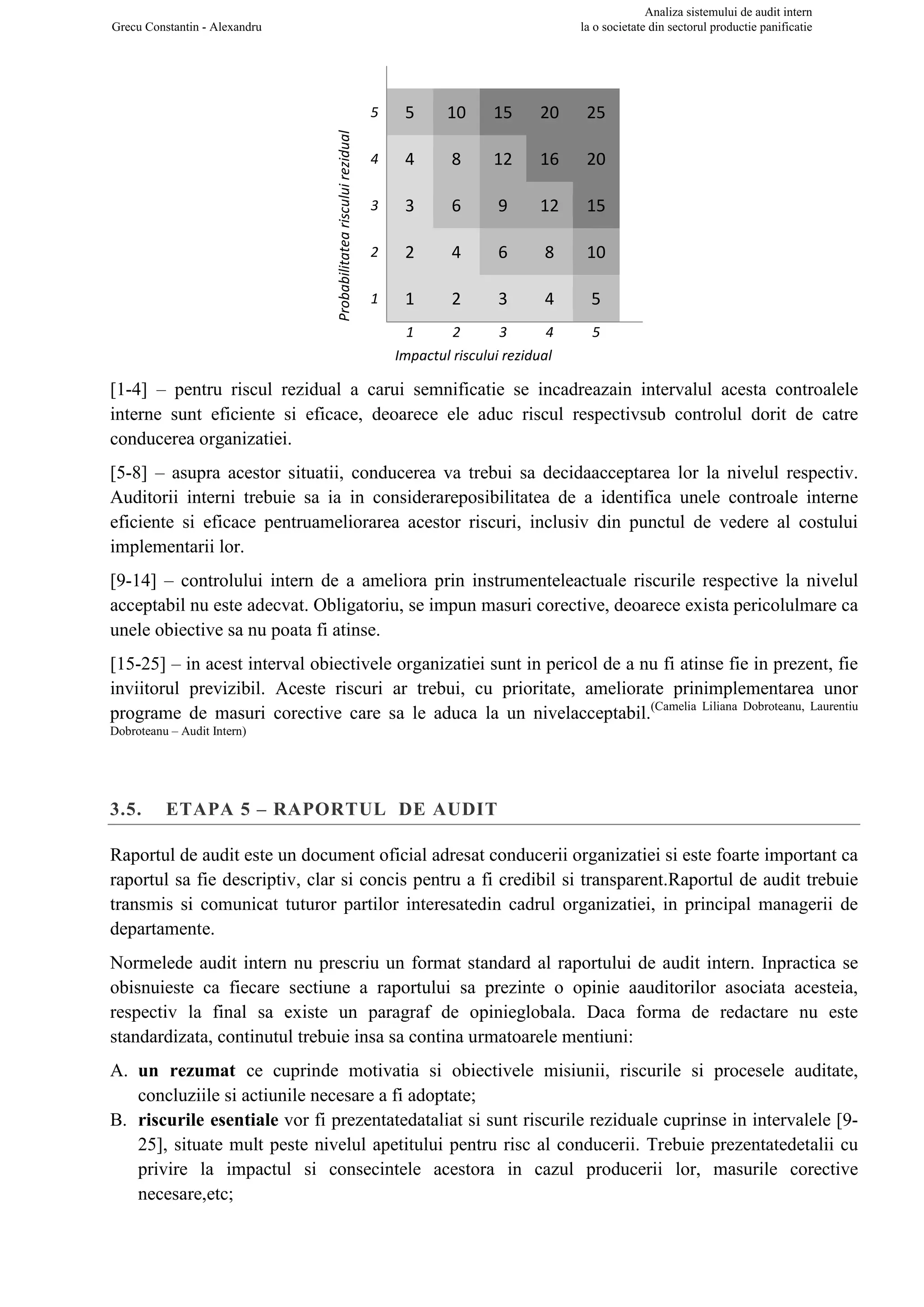 Analiza unui sistem de audit intern | PDF