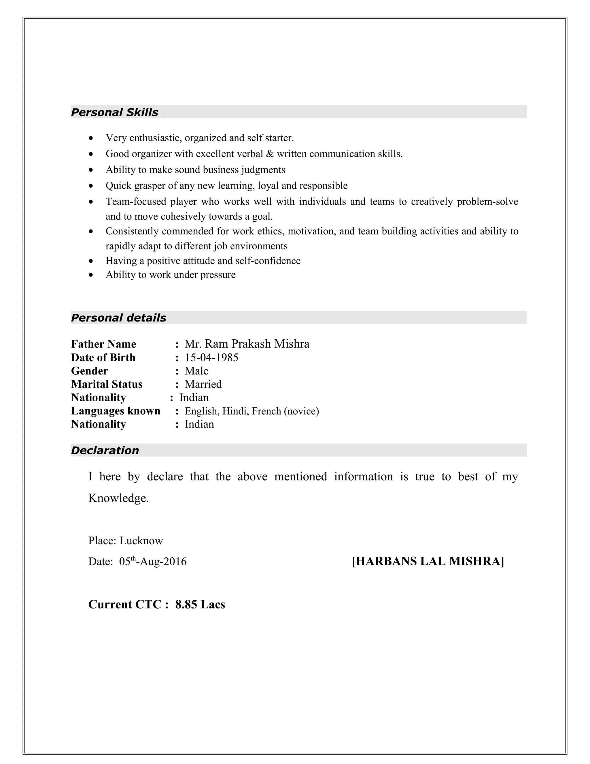 Harbans CV | PDF