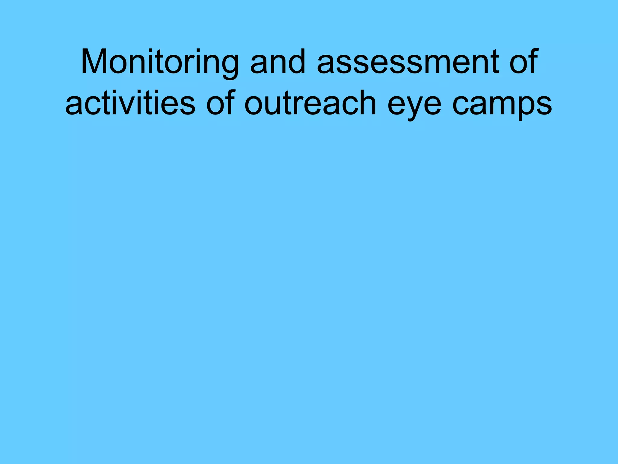 Eye Care Camps- Need and Assessments | PPT