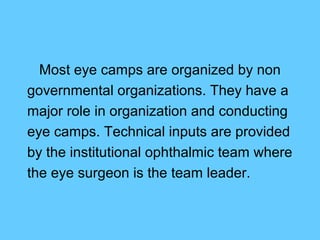 Eye Care Camps- Need and Assessments | PPT