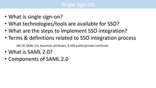 SSO - Presentation | PPTX