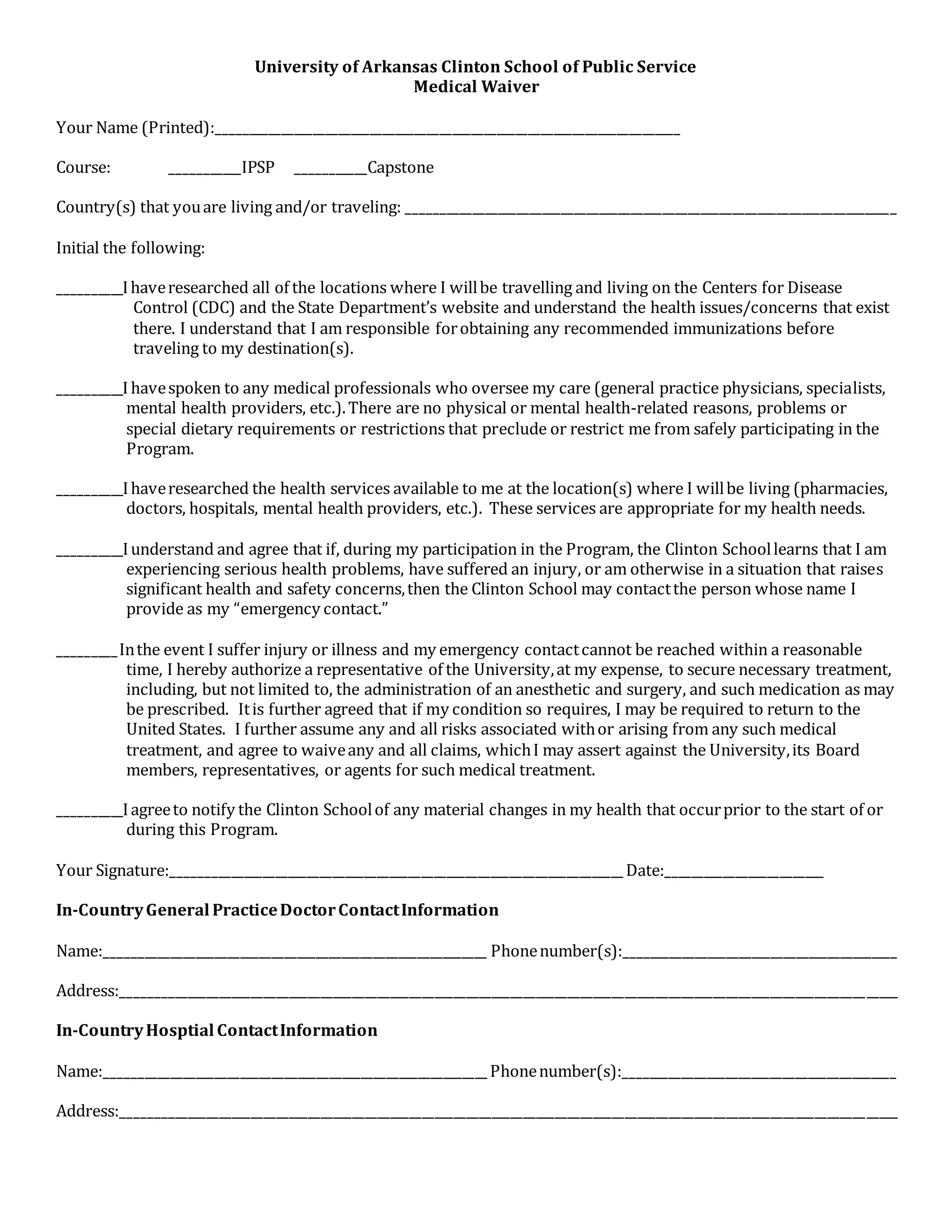 Medical Waiver | DOCX