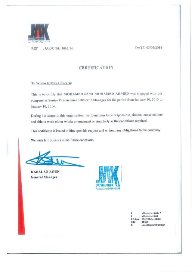 Mohamed Samy CV With Experience Certificates | PDF