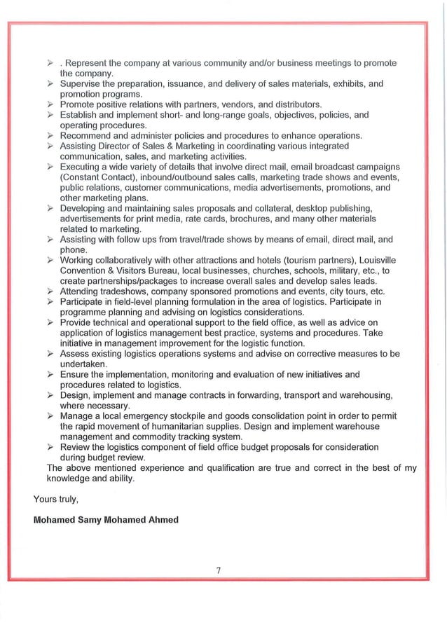 Mohamed Samy CV With Experience Certificates | PDF