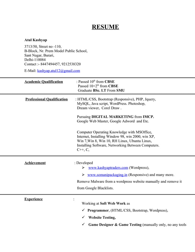 Atul Resume | PDF