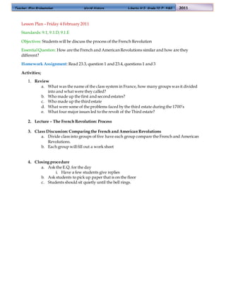 World History Lesson Plans | DOCX