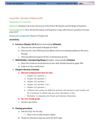 World History Lesson Plans | DOCX