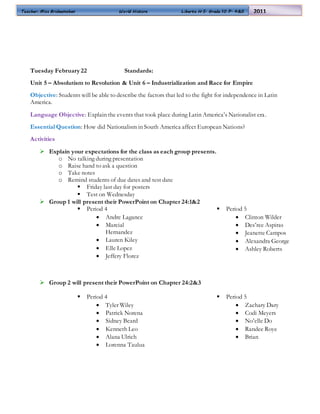 World History Lesson Plans | DOCX