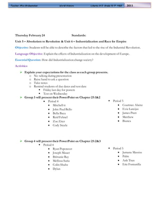 World History Lesson Plans | DOCX