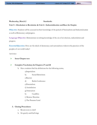 World History Lesson Plans | DOCX