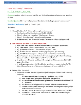 World History Lesson Plans | DOCX