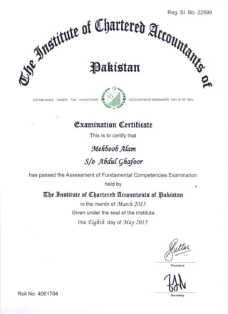 AFC, CAF Certificates | PDF