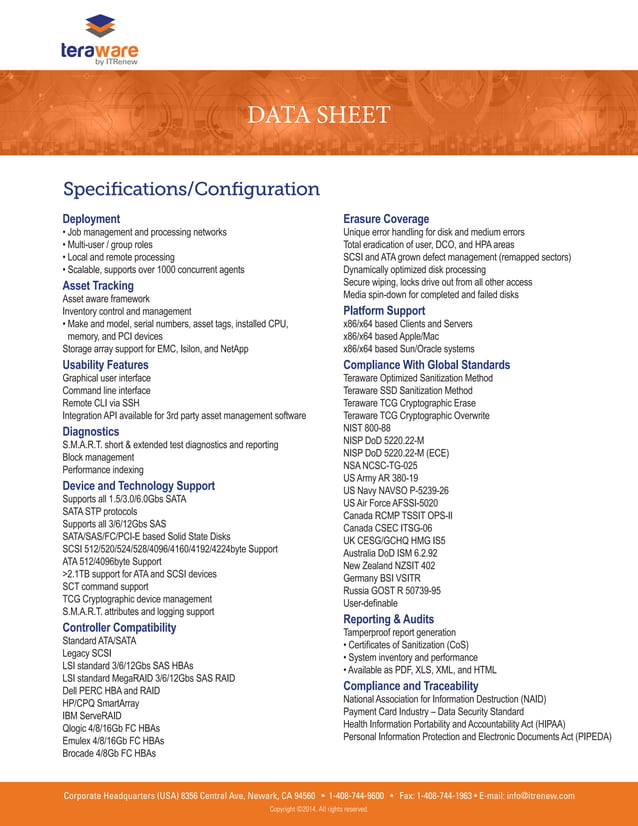 Teraware Data Sheet | PDF