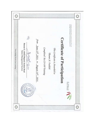 COP training Certificate