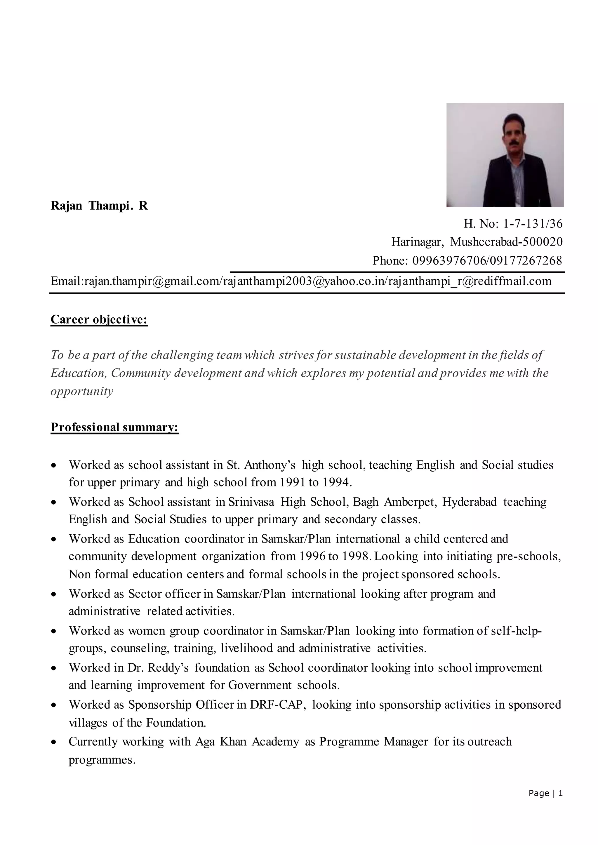 CV rajan modified | DOCX