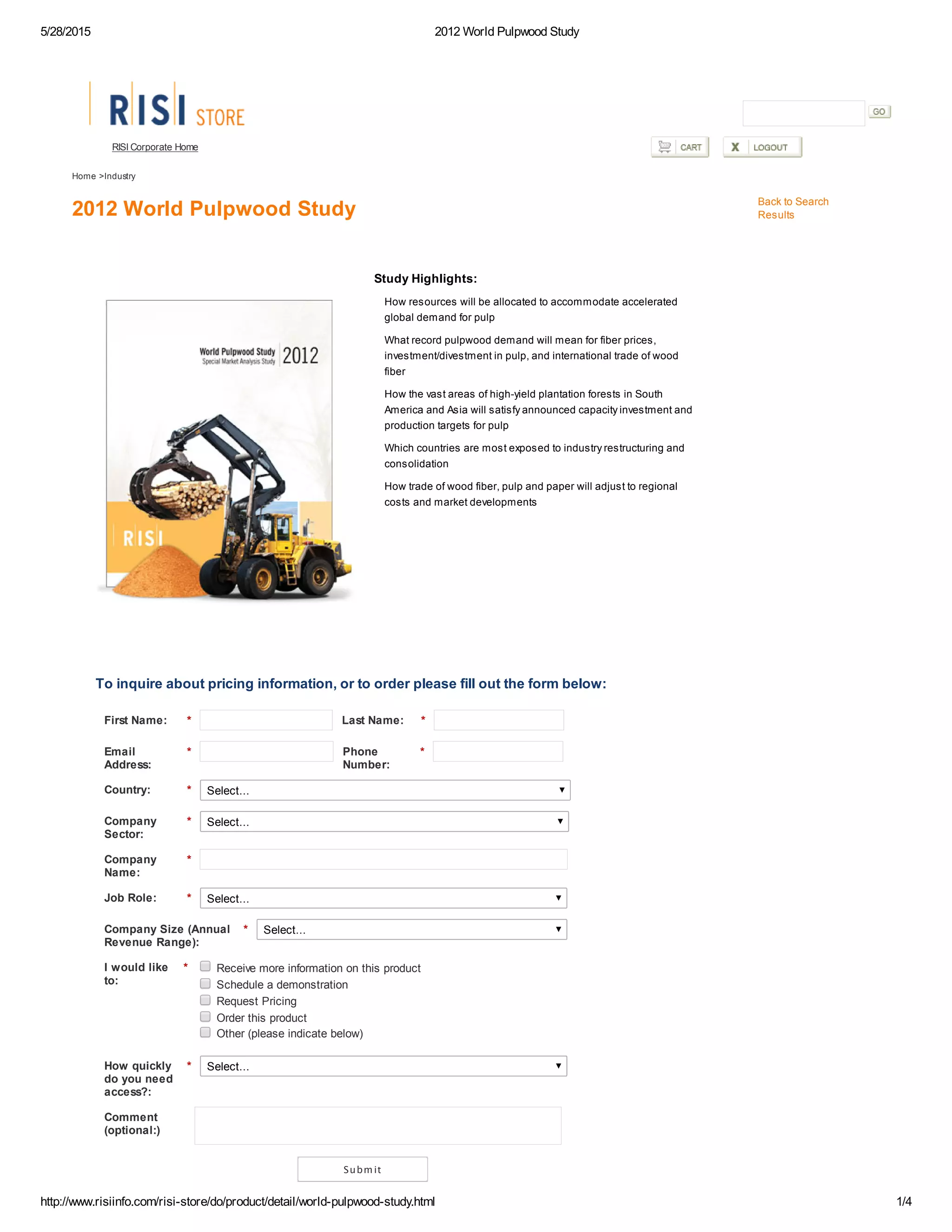 2012 World Pulpwood Study | PDF