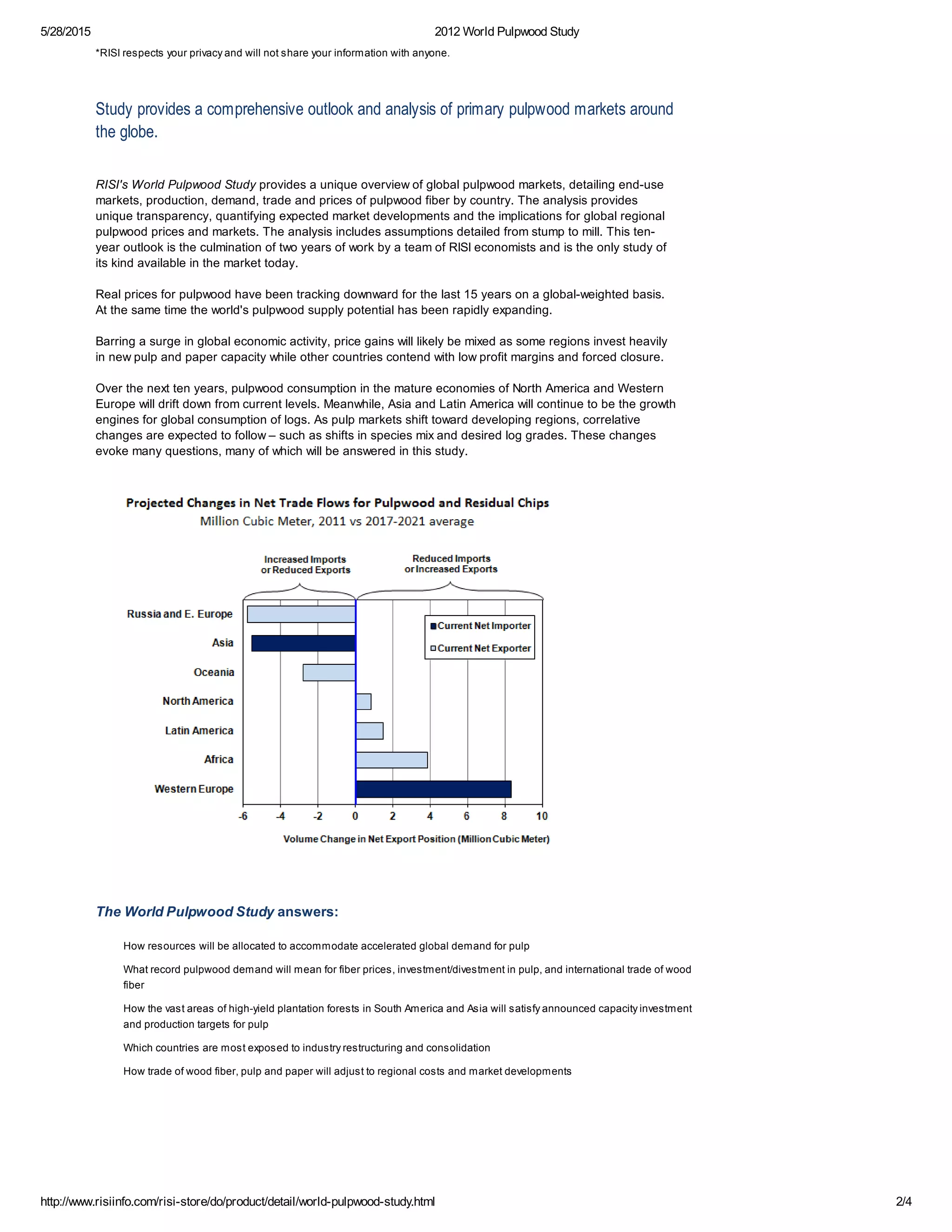 2012 World Pulpwood Study | PDF