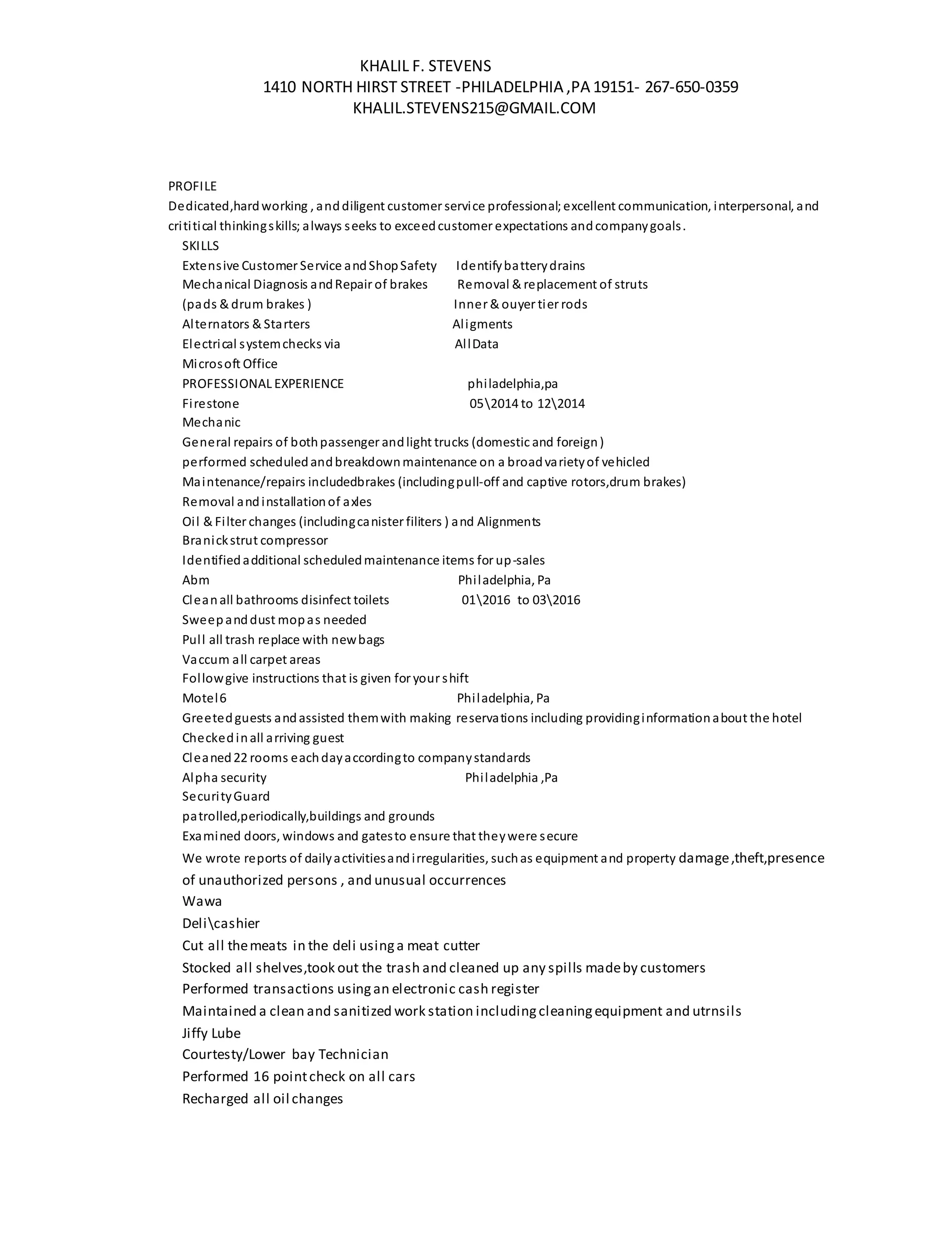 khalil resume 21016 to | PDF