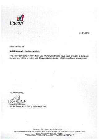Letter - Edcon | PDF