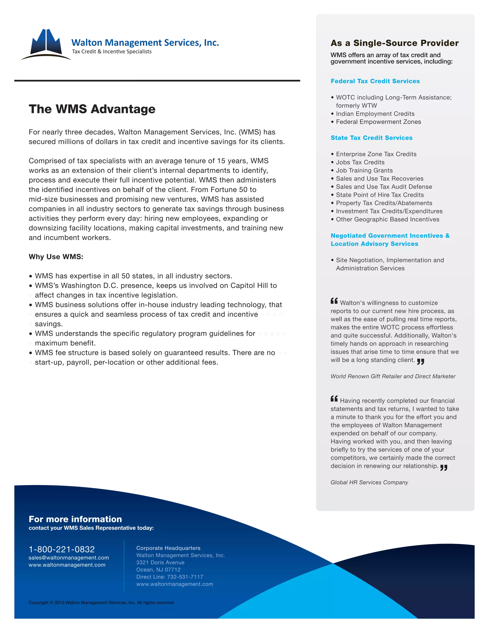 Walton Services_Overview | PDF