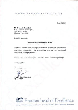 Financial Management Cert - MMA | PDF