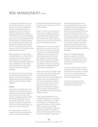 Annual Report Write ups on Risk Management and Audit Committee | PDF