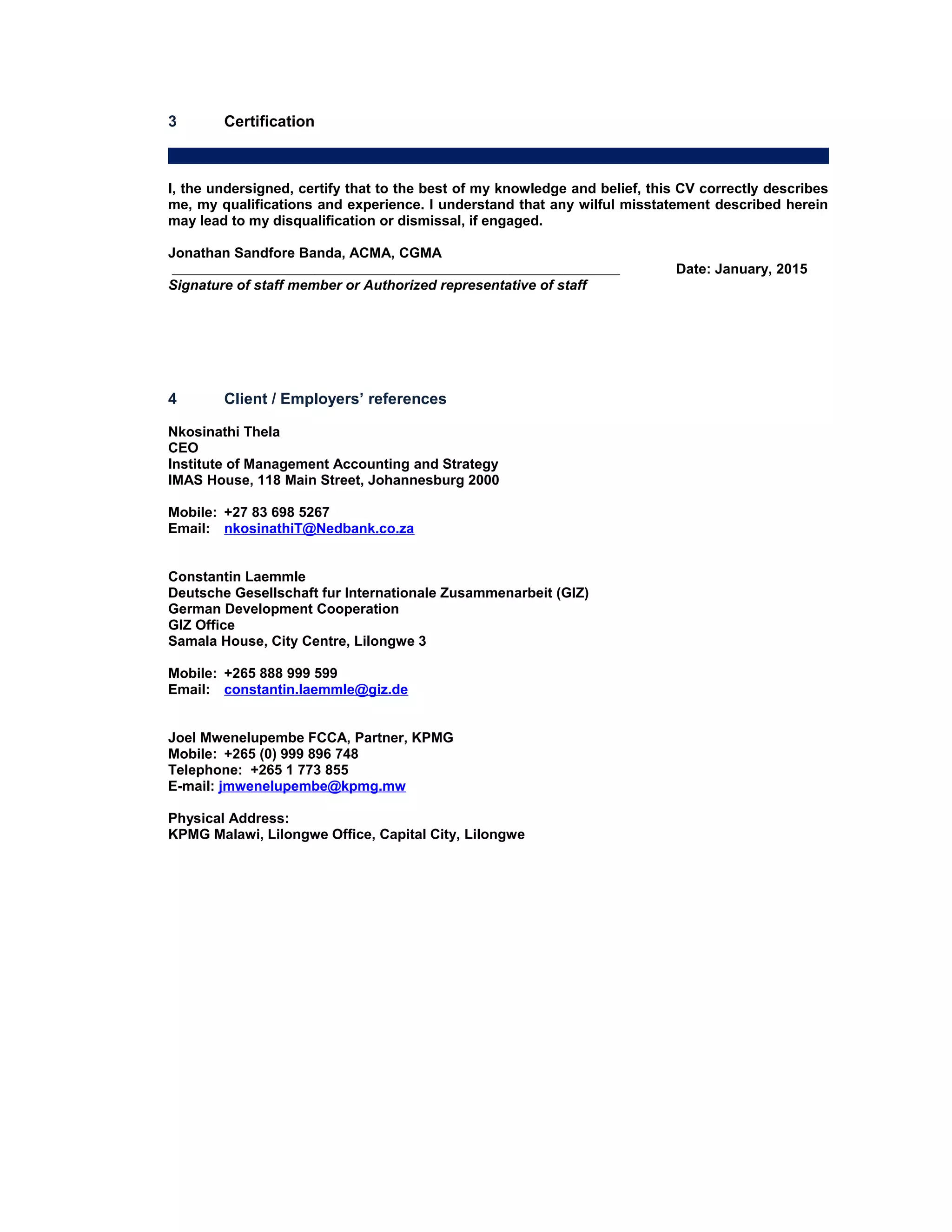 Jonathan Banda CV updated | PDF