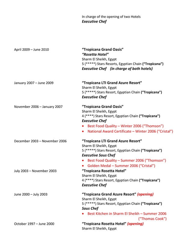 Chef Mansour.CV