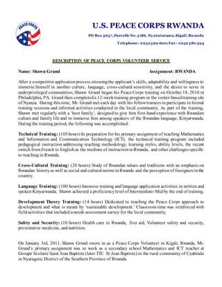 Peace Corps - Description of Service | DOCX