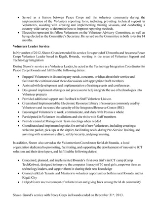 Peace Corps - Description of Service | DOCX