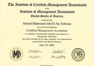 CMA Certificate | PDF