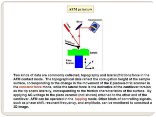 Prinsip kerja Atomic force microscopy (AFM): | PPTX