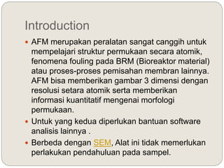 Prinsip kerja Atomic force microscopy (AFM): | PPTX