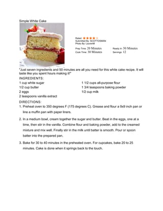5 cake recipe | DOCX