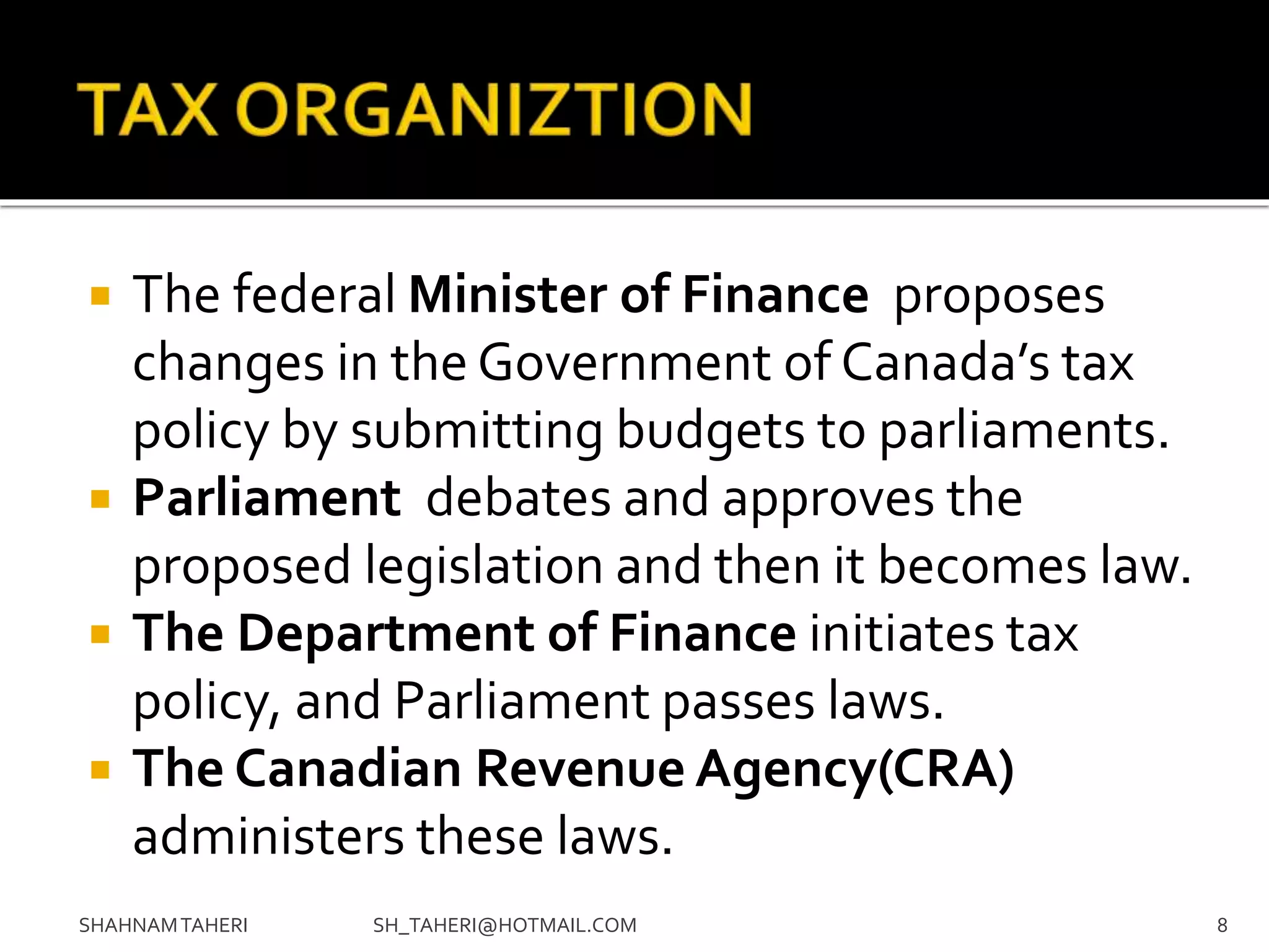 Canada's Tax System | PPTX
