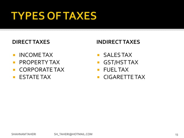 Canada's Tax System | PPTX