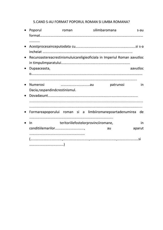 5 cand s au format poporul roman si limba romana | DOCX
