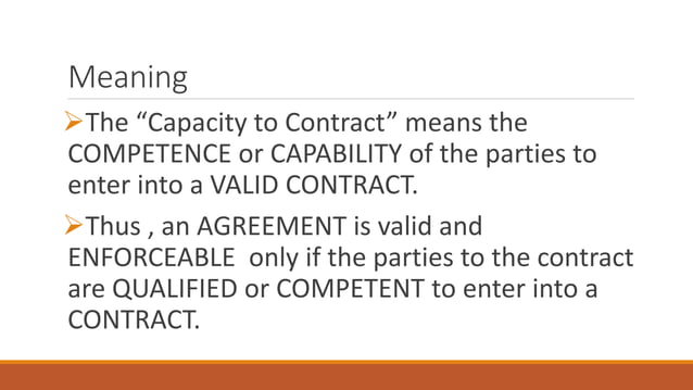 capacity to Contract | PPT