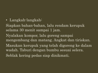 5 cara membuat kerupuk seblak kering yang renyah | PPT