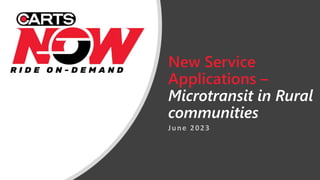 CARTS Microtransit—Innovation in Rural Mobility | PPT