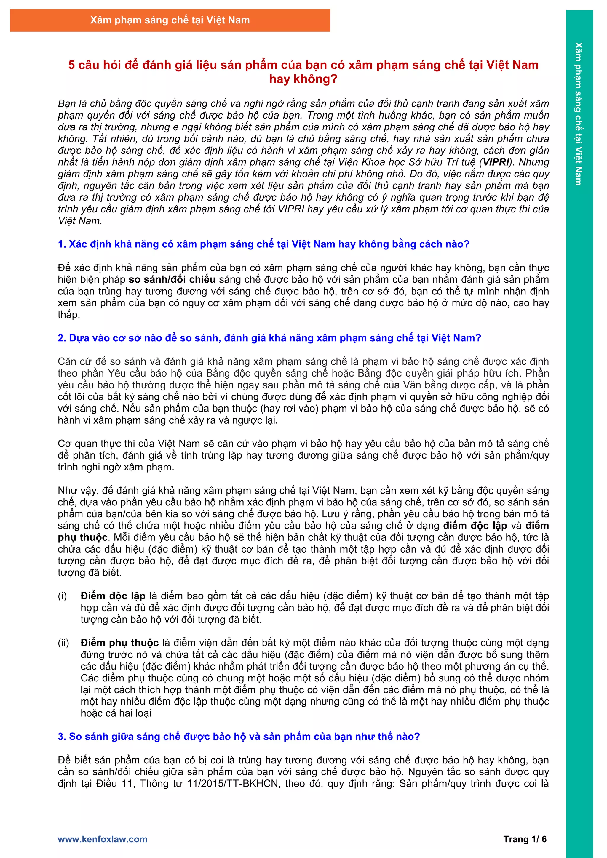 5 cau hoi de danh gia lieu san pham cua ban có xam pham sang che tai Viet Nam hay khong.pdf