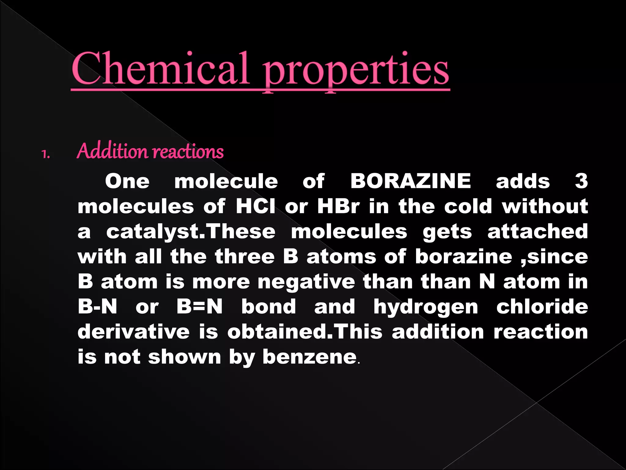 BORAZINE- structure, preparation and properties | PPTX