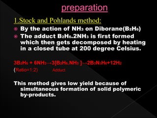 BORAZINE- structure, preparation and properties | PPTX