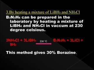 BORAZINE- structure, preparation and properties | PPTX