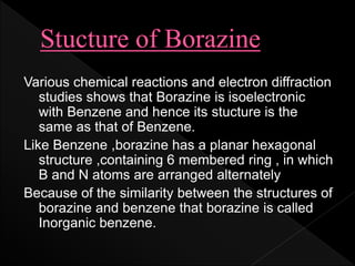 BORAZINE- structure, preparation and properties | PPTX