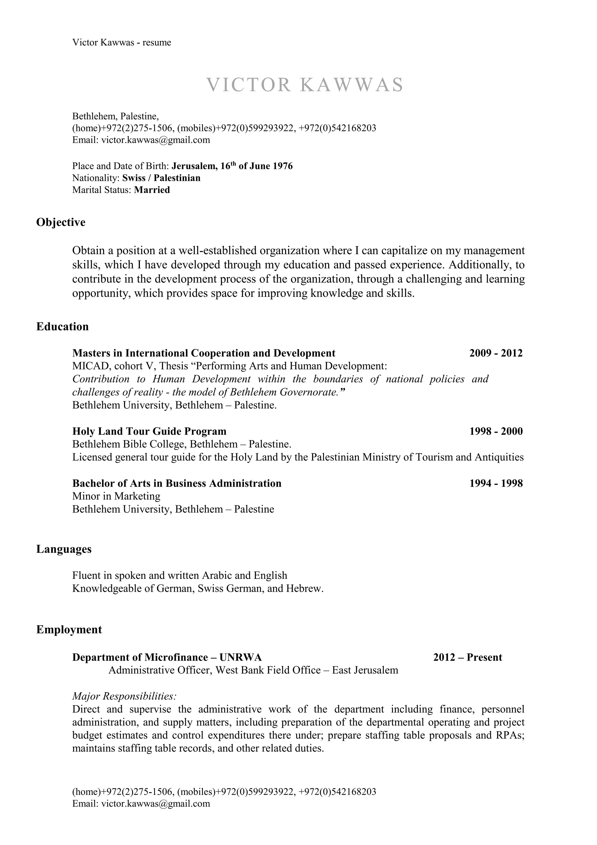 Victor Kawwas-Resume | PDF