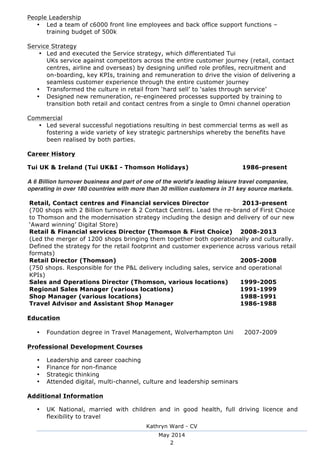 Kathryn Ward CV 2014 Final | PDF