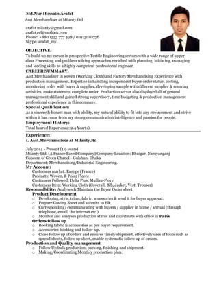 CV OF Arafat | PDF