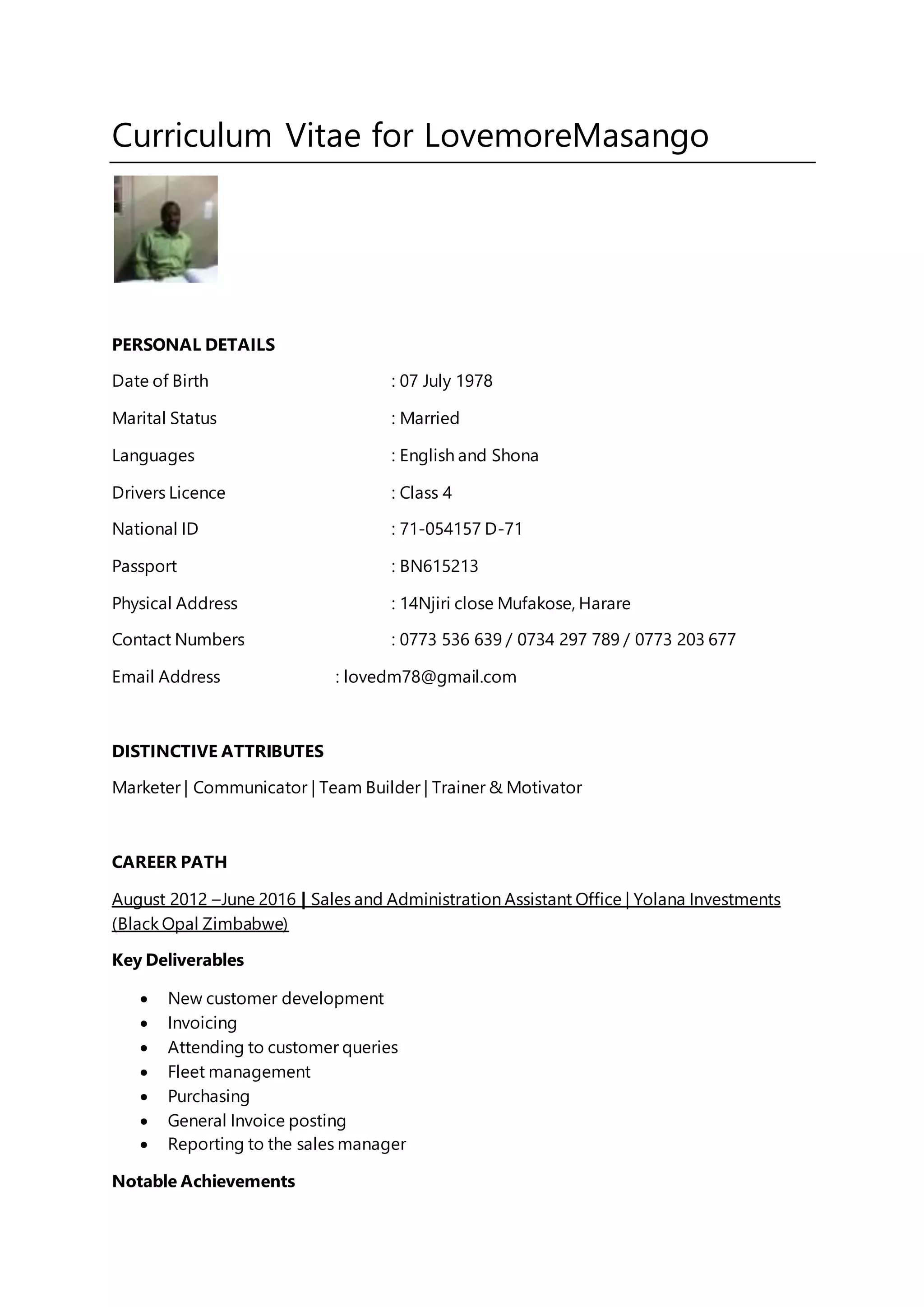 cv masango (1) | DOCX